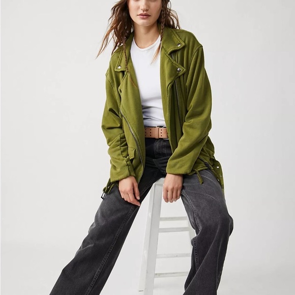 Free People | Jackets & Coats | Free People Rebel Knit Oversized Moto ...